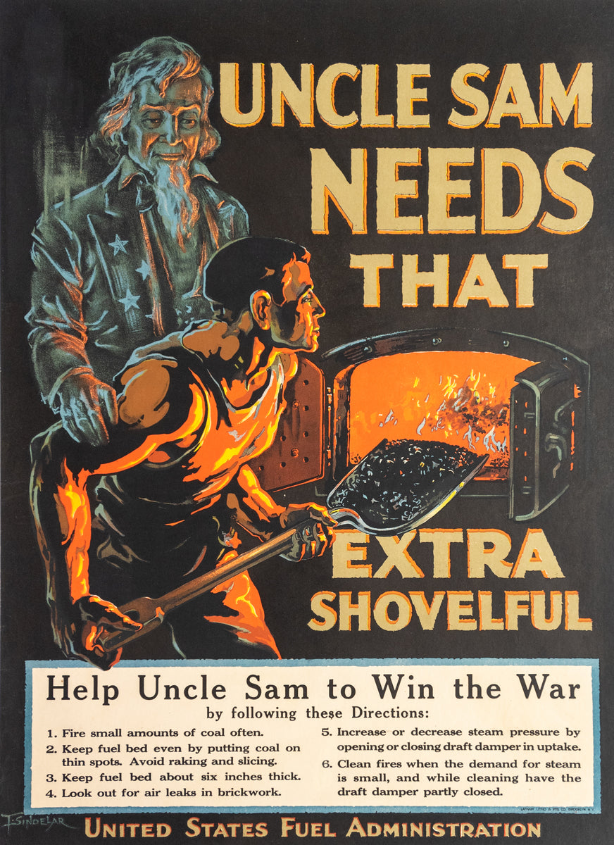 UNCLE SAM NEEDS THAT EXTRA SHOVELFUL – Flying Cloud Fine Art Posters