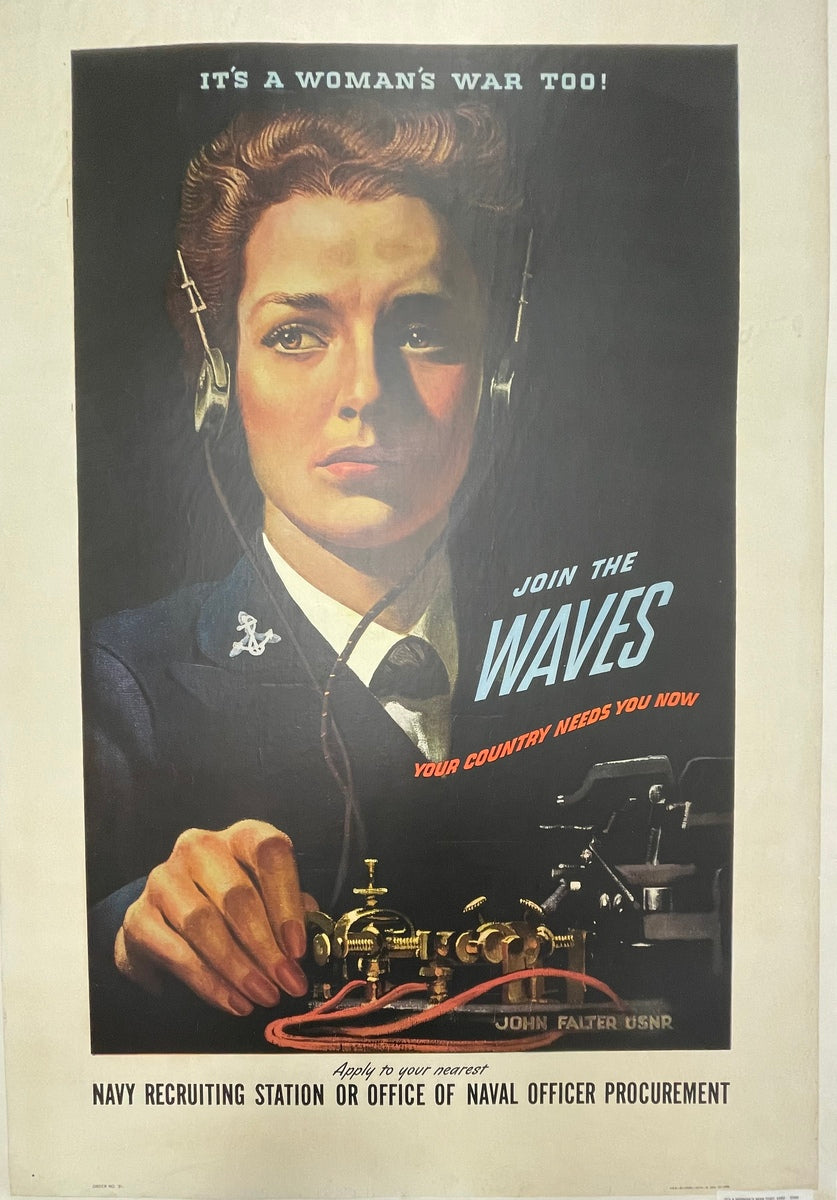 IT'S A WOMAN'S WAR TOO JOIN THE WAVES NAVY – Flying Cloud Fine Art Posters